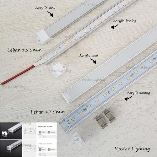 Jual Kap lampu batangan alumunium panjang bentuk rata rumah lampu strip ...