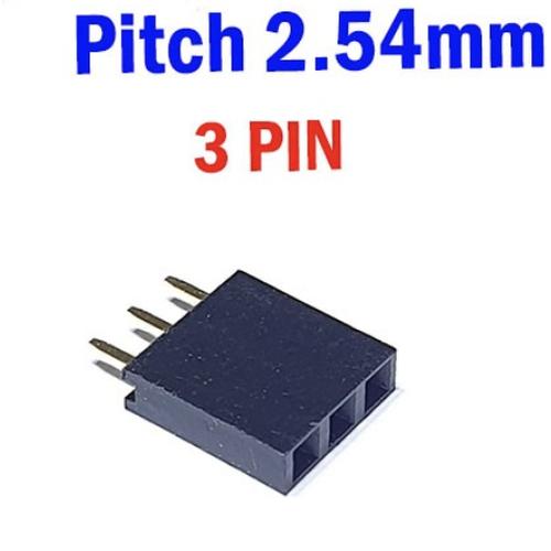Jual Single Row 1x3 Pin 2.54mm Pitch Female Header Straight 1x3p 3p 3 ...