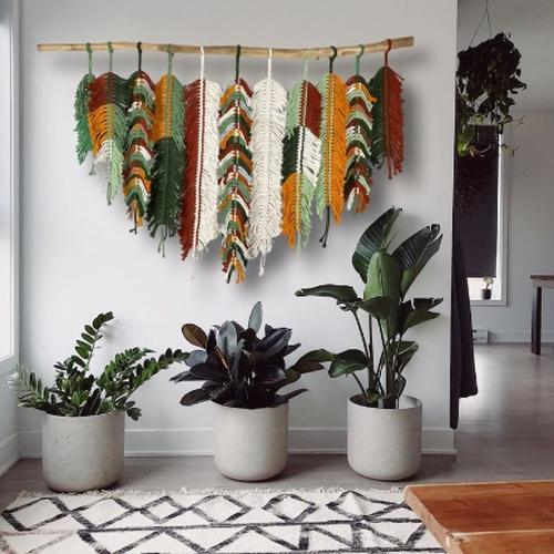 Promo Macrame daun leaf aesthetic/ Home decor tema Daun uk 110x80cm ...