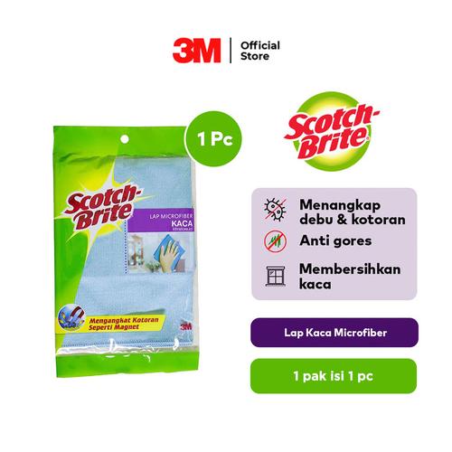 Jual 3M Scotch-Brite Lap Kaca Microfiber ID 81 30cm x 30cm /Mengangkat ...