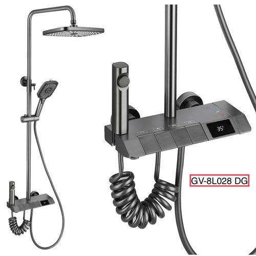 Jual Shower Tiang Set Piano Abu Abu / Digital Shower Column Set Dark ...