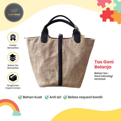 Jual Tas Wanita Tote Bag Goni / Tas Karung Goni Laminasi - polos ...