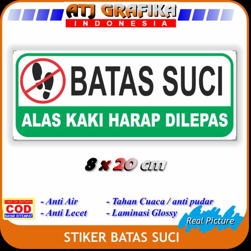 Jual stiker new batas suci masjid musholla sticker kebersihan lantai ...