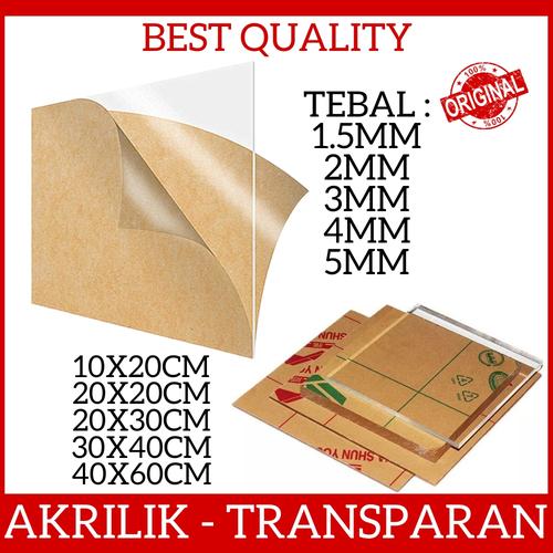 Jual Akrilik Acrylic Lembaran Mika Warna Transparan Bening Clear 2 sd ...