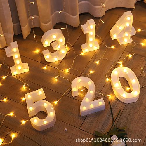 Jual [22 cm] Lampu led angka jumbo besar marquee lamp alphabeth abjad ...