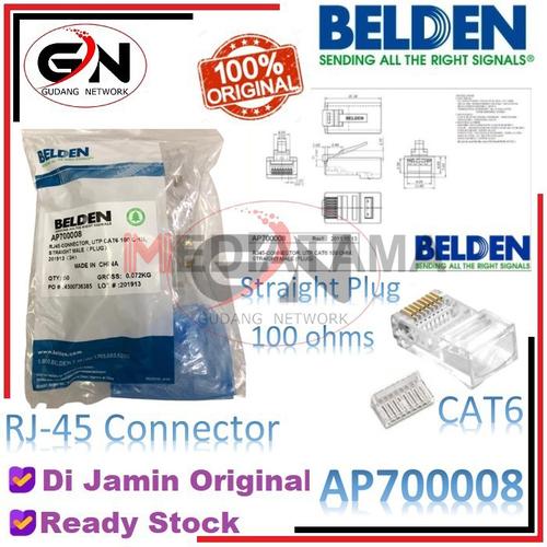 Jual Belden RJ45 Connector Cat.6 (Konektor RJ-45 Cat6 : AP700008 ...