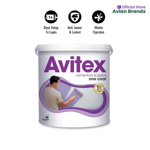 Promo Avitex One Coat Cat Tembok & Plafond 1 Lapis 22 KG Super White ...