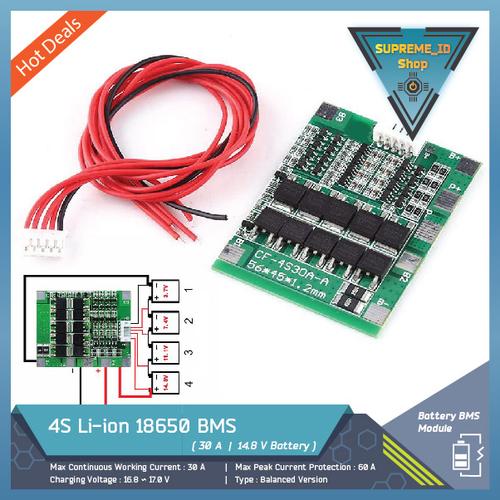 Jual 4S 14.8V Li-ion Lithium 18650 BMS Battery Charger Module | 16.8V ...
