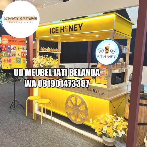 Jual gerobak minuman booth minuman kekinian gerobak angkringangan booth ...
