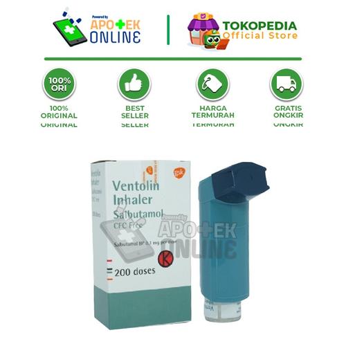 Jual VENTOLIN INHALER 100 MCG 200 DOSIS/SALBUTAMOL/INHALER ASMA/SESAK ...