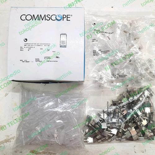 Jual konektor RJ 45 cat 6 amp commscope lengkap plugboot cat 6 ...