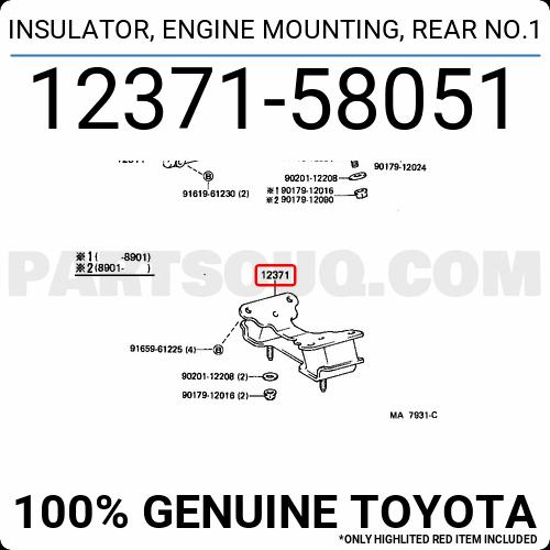 Jual Insulator Engine Mounting Belakang Landcruiser 2H HJ75 Ori 12371 ...