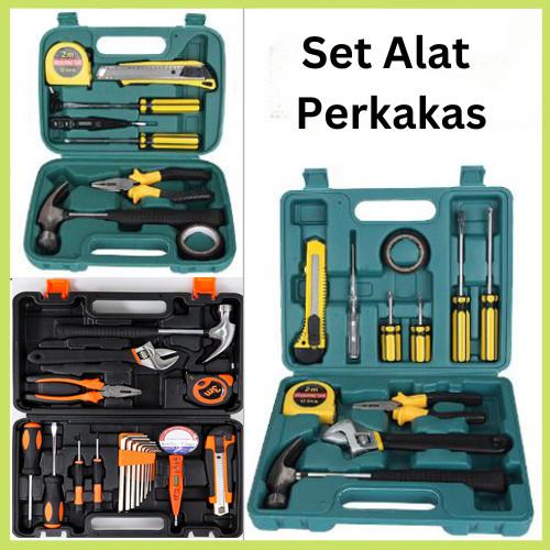 Promo Alat Perkakas Tukang Obeng Paku Tang Meteran Kotak Tool Box Kit ...