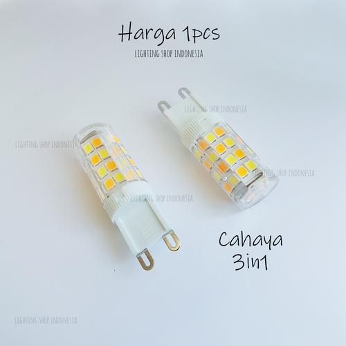 Jual Lampu Halogen Kacang led kaki G9 5W 3warna putih warm white cool ...