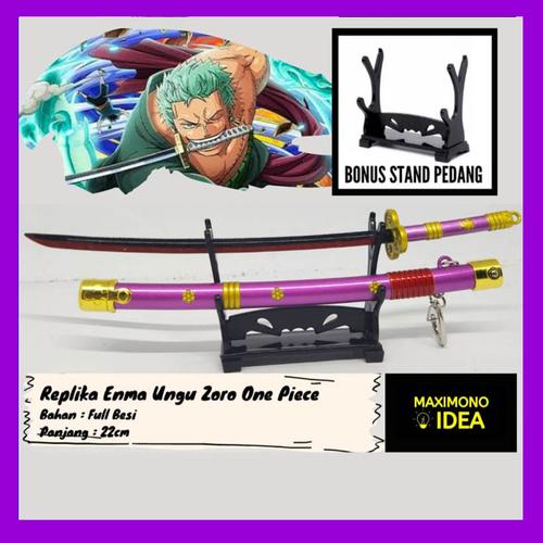 Jual Gantungan Kunci Pedang Anime One Piece Zoro Enma ungu - Pedang ...