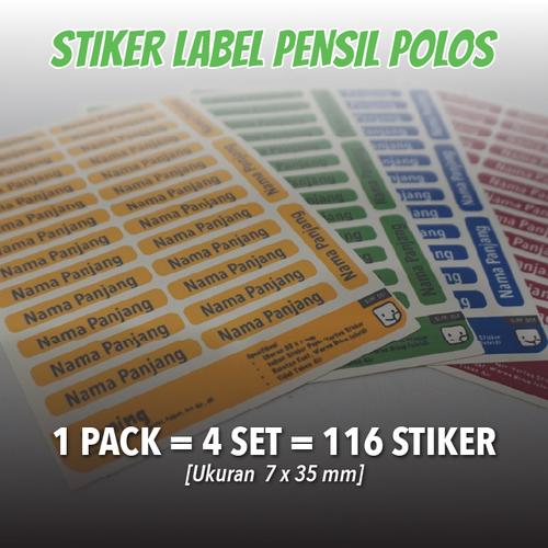 Jual STIKER LABEL PENSIL POLOS NAMA ANAK Kertas Stiker Glossy/Matte ...