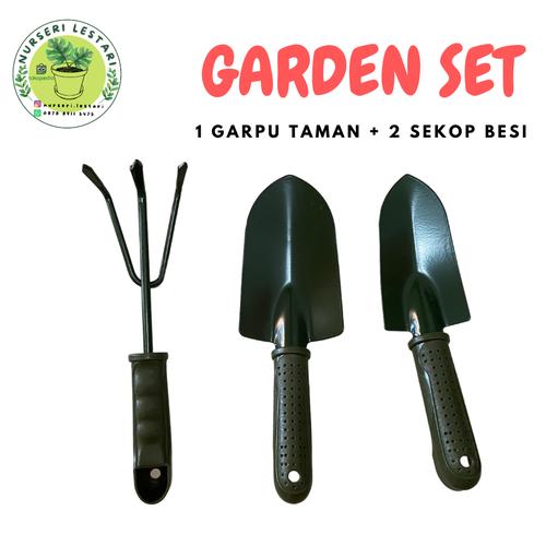 Jual Paket 3 Item Garden Tools Set Sekop Besi dan Garpu Taman Besi ...