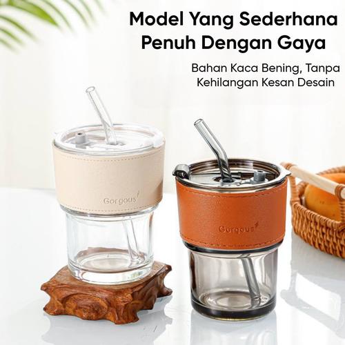 Promo Gelas mug tumbler kaca bottle cup coffee milk dengan tutup dan ...