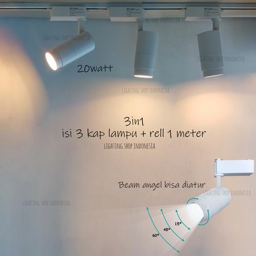 Jual Lampu sorot rell led 20w spotlight 15 derajat 45° 60° focus lebar ...