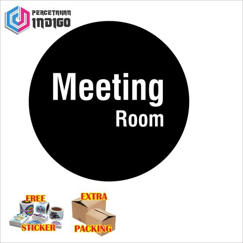 Jual papan tanda sign board bulat meeting room hitam - Kab. Bekasi ...