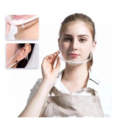 Jual Masker Penutup Mulut Plastik Transparent Segitiga Sanitary Koki ...