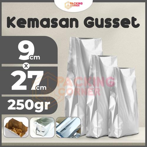Jual Kantong Kemasan Alumunium Foil Packing Gusset Kopi Snack 9 x 27 ...