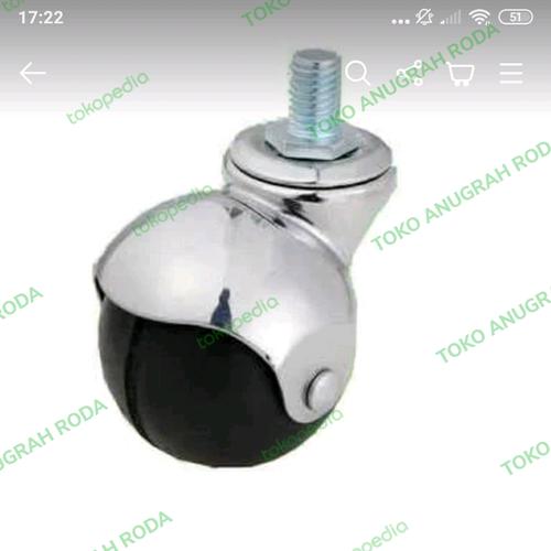 Jual roda bulat karet / roda etalase / roda sofa 2 inch drat - Jakarta ...