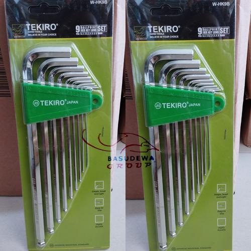 Jual TEKIRO 9 PCS BALLPOINT HEX KEY LONG SET / KUNCI L PANJANG BULAT ...