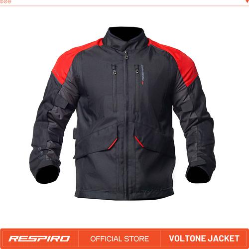 Promo Jaket Respiro VOLTONE | Jaket Motor Harian Pria Windproof - BLACK/COAL/RED, M Cicil 0% 3x ...
