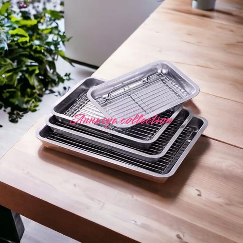 Jual Cooling rak tray grill nampan stainless saringan peniris minyak ...