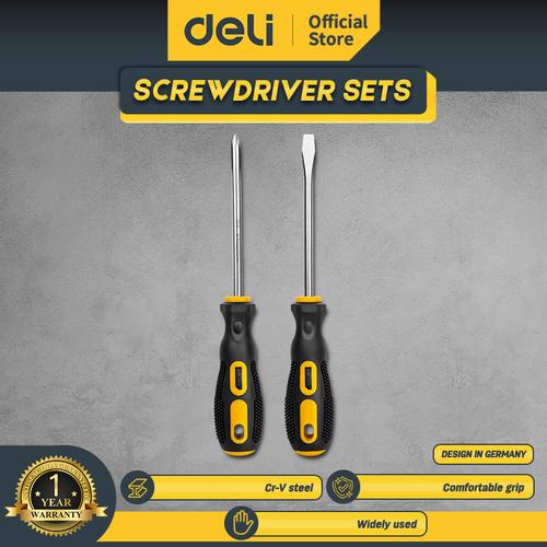 Promo Deli Screwdriver Sets / Set Obeng 2 Pcs Chrome Alat Perkakas ...