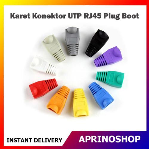 Jual PLUG BOOT UTP RJ45 Cat6 Cat5 Karet Cover Konektor Pelindung RJ 45 ...