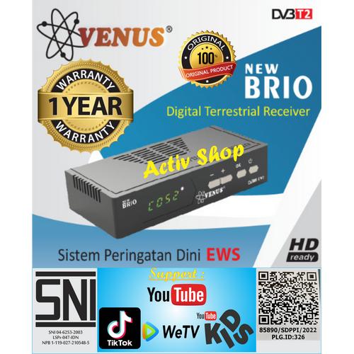 Jual Receiver TV Set Top Box Venus Brio DVB T2 Digital Garansi 1 Tahun ...
