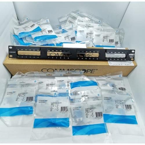 Promo PatchPanel 24 Port Lengkap Modular Jack Cat6 AMP COMMSCOPE Rack ...