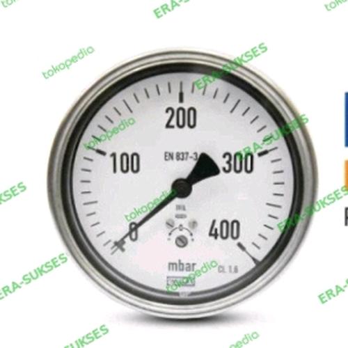 Jual wika Pressure gauge 400 mbar 1/2" NPT Lower Back - Jakarta Barat ...