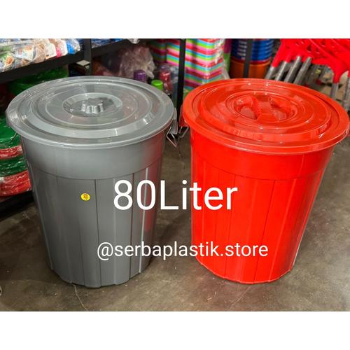 Jual Tong air warna / tong tutup 80ltr / tong serbaguna plastik / ember ...