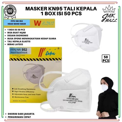 Jual Masker KN95 Hijab Headloop 1 Box isi 50 Pcs SIngle Pack - Jakarta ...