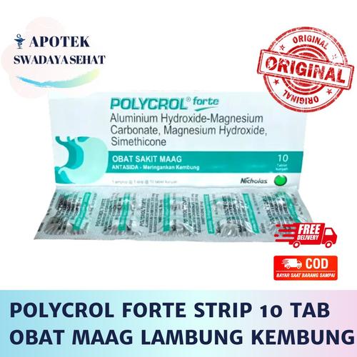 Jual Polycrol Forte Strip isi 10 tablet kunyah - OBAT SAKIT MAAG - Kab ...