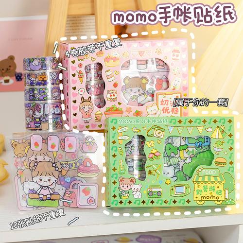 Promo Sticker Momo Viral Roll 2D Waterproof Aesthetic MOMO WASHI TAPE ...