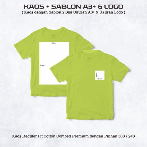 Jual KAOS CUSTOM SABLON 2 SISI ukuran A3 Plus + Logo - 30S, S - Kota ...