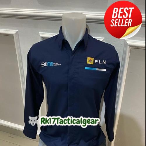 Promo BAJU SERAGAM BUMN PLN 2023 NAVY | KEMEJA PANJANG| PENDEK BUMN ...