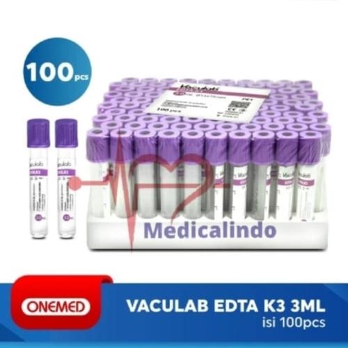 Jual Tabung Darah Blood Collection Tube EDTA 3Ml PET Onemed Isi 100 ...