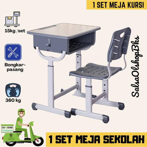 Jual MEJA KURSI SISWA RANGKA BESI | 1 SET MEJA KURSI SISWA - Abu-abu ...