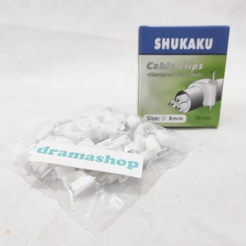 Jual Klem clam clamp Kabel Paku Beton tembok kayu Cable Clips 8 mm 8mm ...