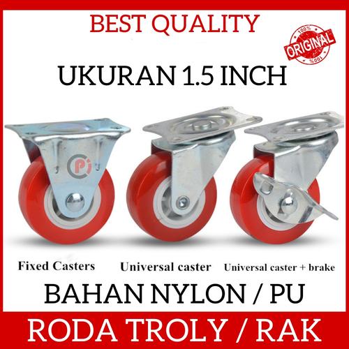 Jual Roda Nylon 1.5 Inch Caster Kastor Bebas / Fix / Rem Rak Lemari ...