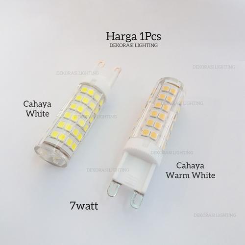 Jual Lampu Halogen Kacang led kaki G9 7W 220V warm white dekorasi ...