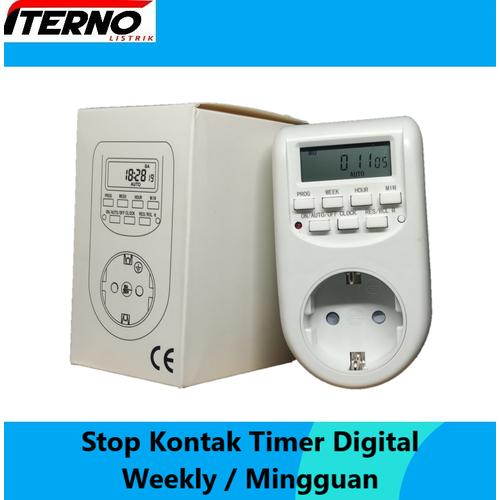 Jual Stop Kontak Timer Digital Weekly Mingguan Iterno Listrik - Kota ...