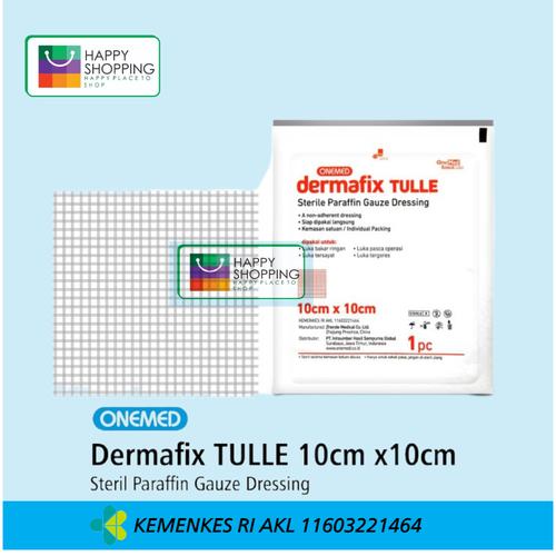 Jual Dermafix Tulle 10 x 10 Cm Paraffin Gauze Onemed Harga Satuan ...