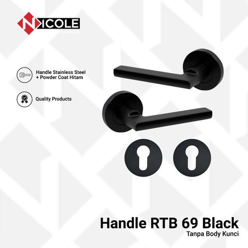 Promo Handle Only Pintu Rumah / Gagang Pintu Misah Rosette Bulat Hitam ...