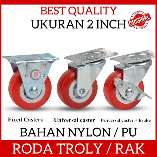 Jual Roda Nylon 2 Inch Caster Kastor Bebas / Fix / Rem u/ Rak Lemari ...